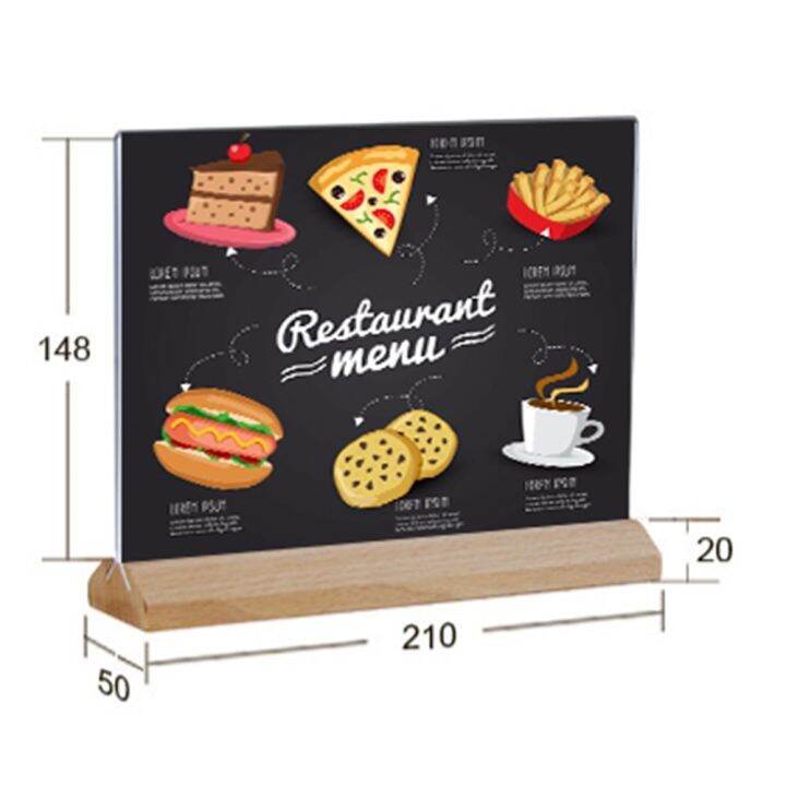 A5 Wooden Label Frames Base Price Tag Desk Sign Banner Display Label ...
