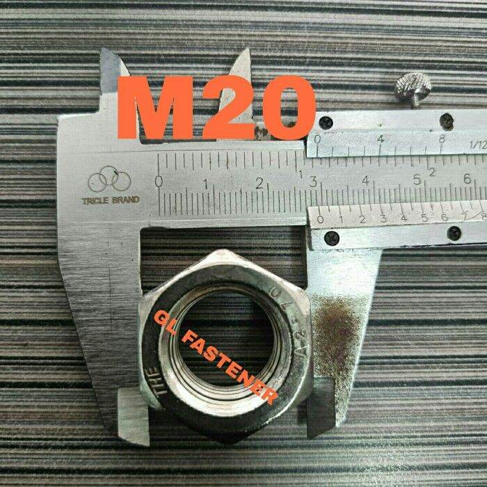 Mur M20 Stainless Steel 304 Hex Nut SUS 304 Kunci 30 Anti Karat ...