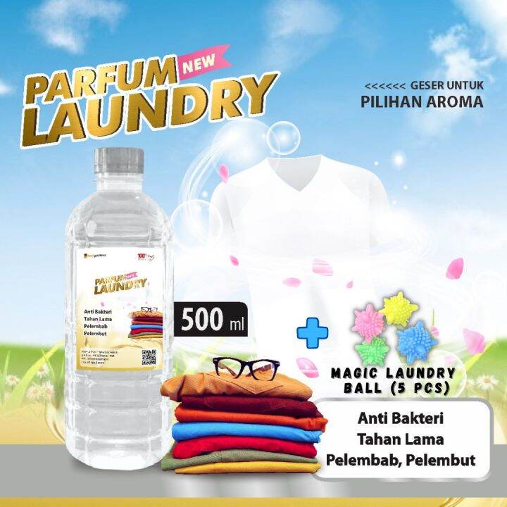 Parfum Laundry Aroma Segar Kemasan 500 ml jerigen Paket Magic Laundry Ball | Lazada Indonesia