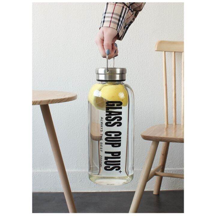 Korean Botol Kaca Glass Water Bottle 【600ml - 2.5L】玻璃水瓶 | Lazada
