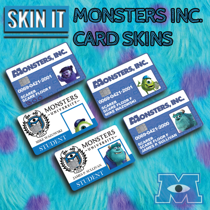 Monsters Inc. Themed Card Sticker Skins For Atm Cards And Loyalty Cards ...