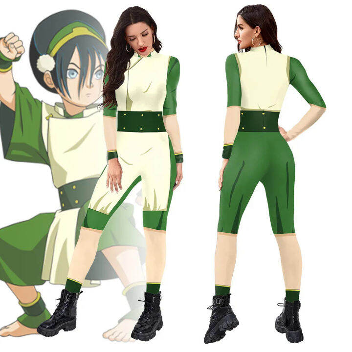 Avatar:The Last Airbender Toph bengfang cosplay jumpsuit zentai ...