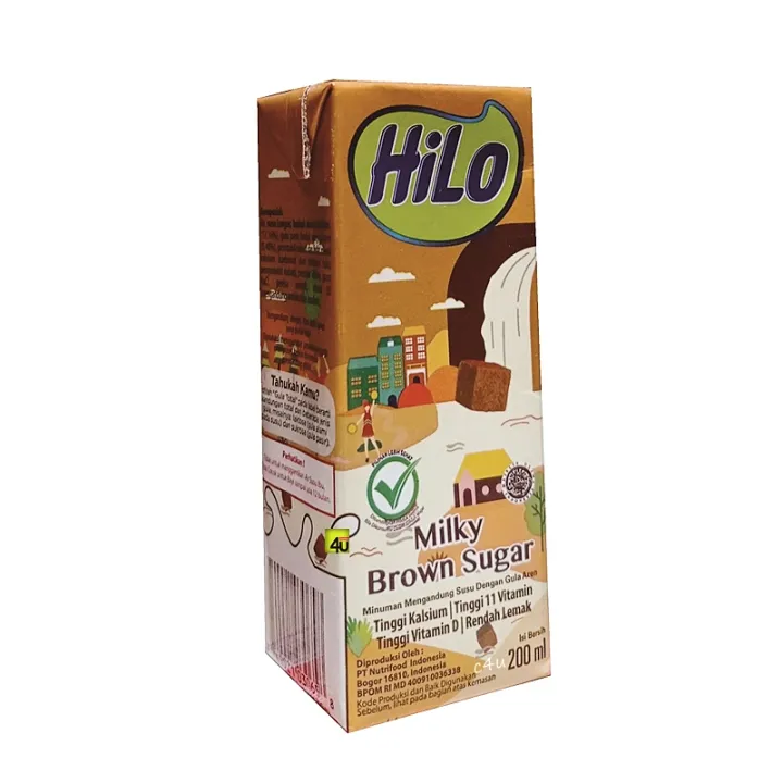 HiLo - Minuman Susu dgn Rasa MILKY BROWN SUGAR - 200ml RTD | Lazada ...