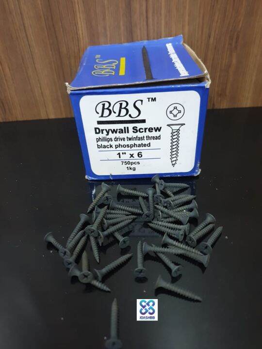 Sekrup Gypsum Hitam 6 x 1" inch (2.54cm) inch isi 900gr BBS / Drywall ...