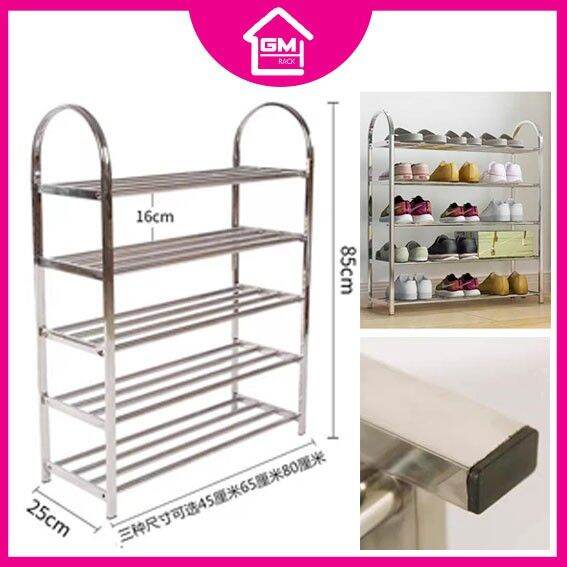 [GMRACK] STAINLESS STEEL SHOE RACK/ 5 LAYER RAK KASUT MULTIPURPOSE 5 ...