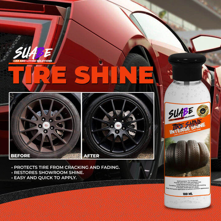HIGH GLOSS TIRE SHINE 100ML - Tire Black / Deep Black Finish / Multi-Purpose Tire Protectant ...