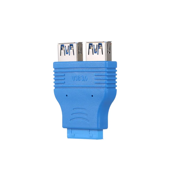 1Pc New Blue Dual USB 3.0 Type A Female To 20-Pin Motherboard Header ...
