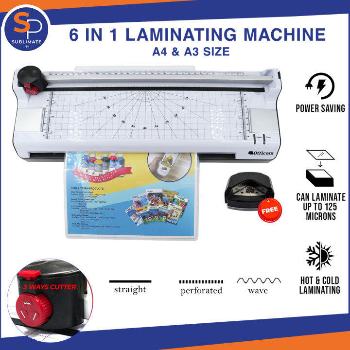 Officom 6 in 1 Laminating Machine A4 | A3 (Hot and Cold Laminator with ...