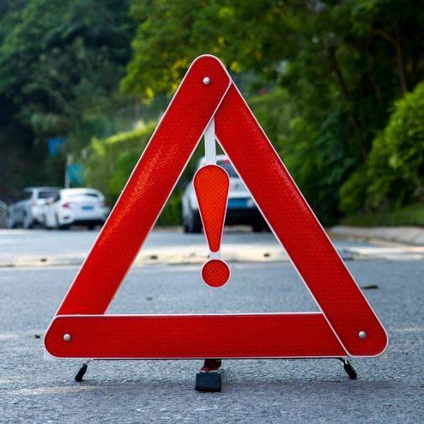 Reflective tripod hazard warning sign (red / yellow) | Lazada PH
