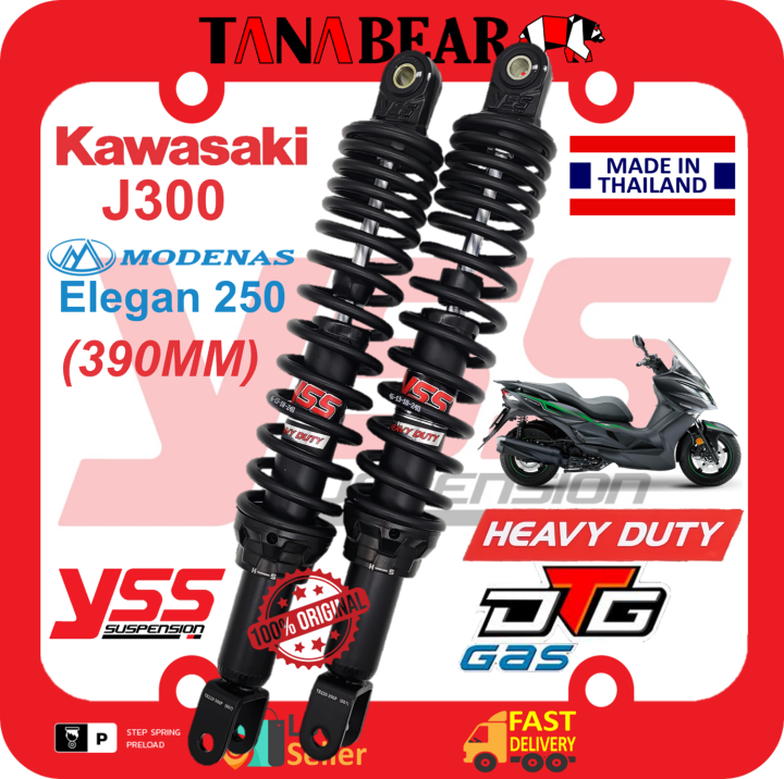YSS Elegan 250 / J300 (390MM) Gas (DTG) HEAVY DUTY adjustable absorber twinshock Original ...