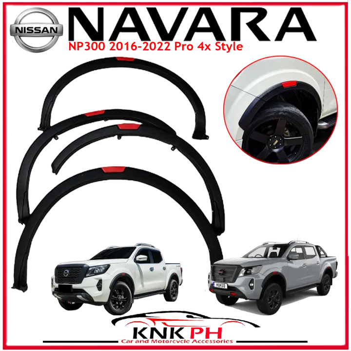 Matte Black with Red Reflector Slim 3" Fender Flares for Nissan NAVARA ...