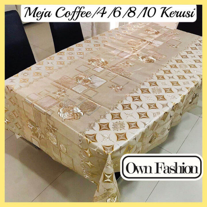Lapik Meja Korea Shining LIGHT GOLD Corak 3D Alas Meja Waterproof (Meja ...