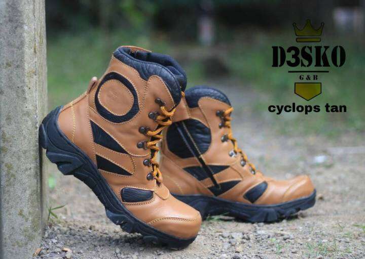 [COD] Sepatu Safety Boots Pria Desko Armor Kulit Sepatu Bikers Hiking ...