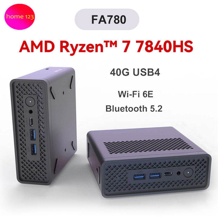 SZBOX S780 AMD Ryzen 7 7840HS หน้าต่างพีซีขนาดเล็ก11 Pro DDR5 5600Mhz 16GB 512GB SSD WIFI6 BT 5. ...