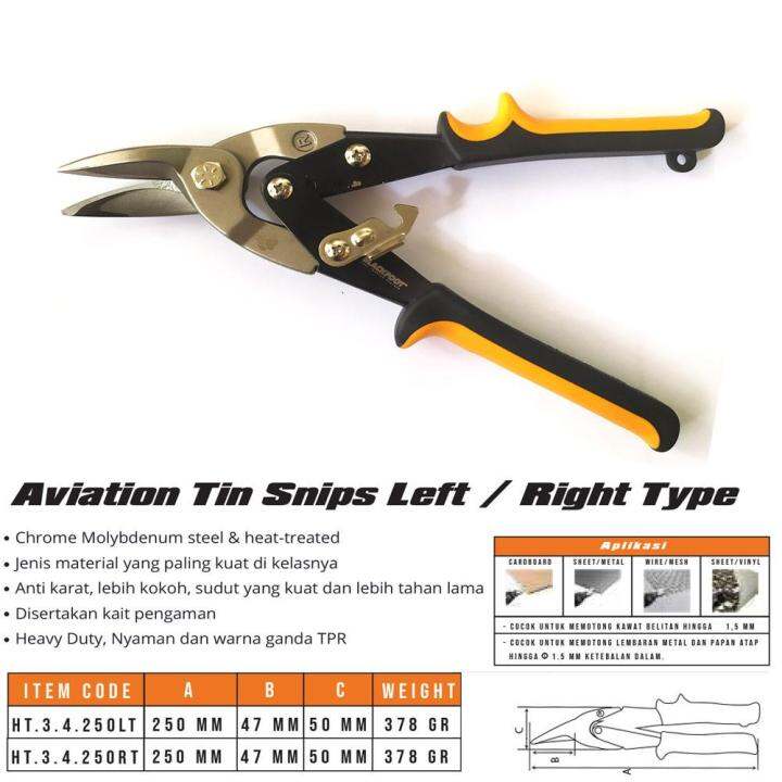 Gunting Plat Seng Bengkok Right 10" Tang Potong Stainless Gunting Baja ...