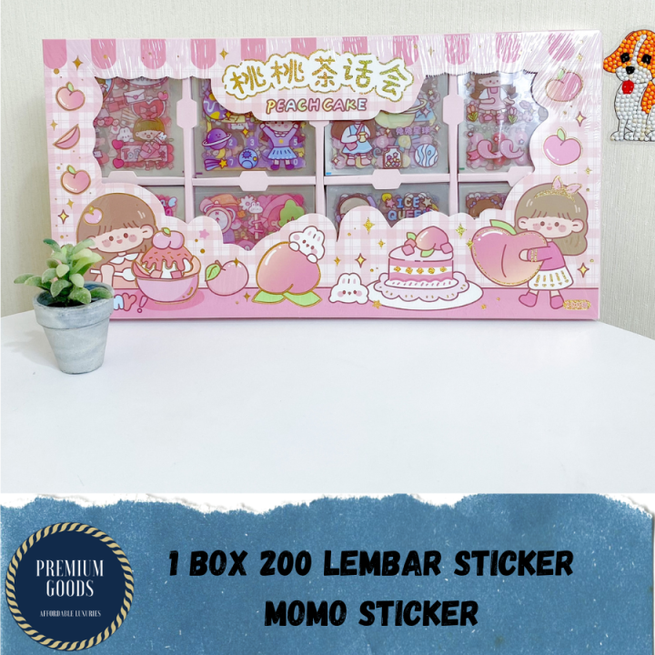 PREMIUM GOODS STICKER AESTHETIC CEWEK MOMO 200 LEMBAR BOX STICKER UNIK ...