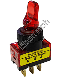 R13-110B-01/R สวิทช์โยก มีไฟ TAIWAN SCI (Toggle Switch) 12VDC 20A ...