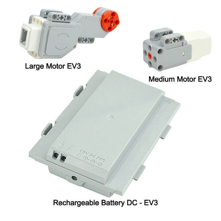 มอเตอร์ EV3แบตเตอรี่แบบชาร์จไฟได้ DC ขนาดกลางขนาดใหญ่ EV3ตัวต่อหุ่นยนต์ ...