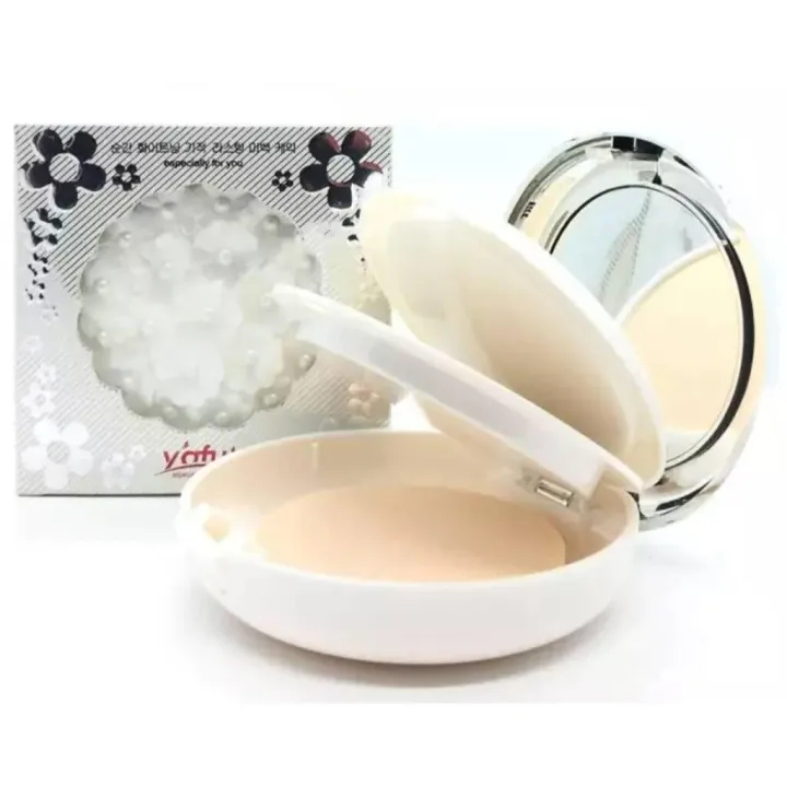 YAFU ตลับดอกไม้ / ยาฟู แป้งพัฟ ลายดอกไม้ขาว ..เบอร์ 02 | Lazada.co.th