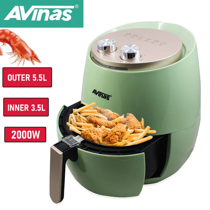 AVINAS AV-368 Multi-Cooker Electric Oil Free Double Pot Air Fryer 5.5L ...