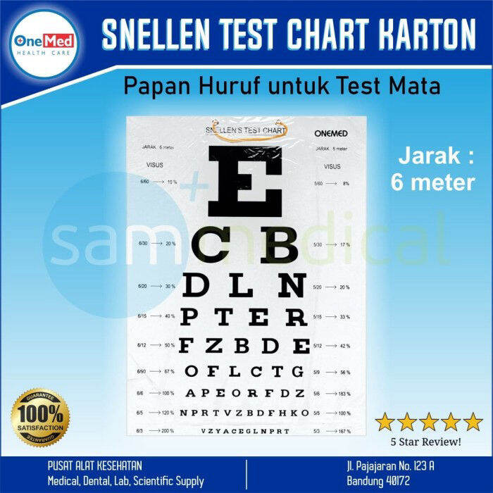 Onemed Snellen Test Chart Karton atau Papan Huruf Tes Mata | Lazada ...