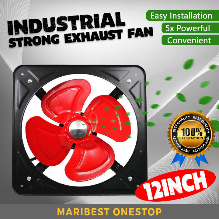 12 Inch Light Duty Industrial Exhaust Fan Kitchen Toilet Ventilation ...
