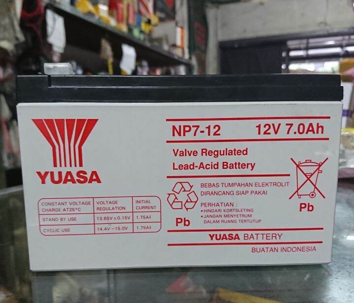 YUASA NP7-12 12V 7Ah Aki Kering Baterai Storage UPS CPU Mainan Senter CCTV | Lazada Indonesia