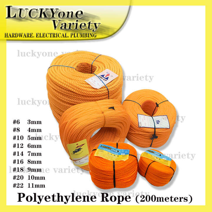 Polyethylene Rope / Nylon Rope #1/#2/#3/#4/#5/#6/#8/#10/#12/#14/#16/#18 ...