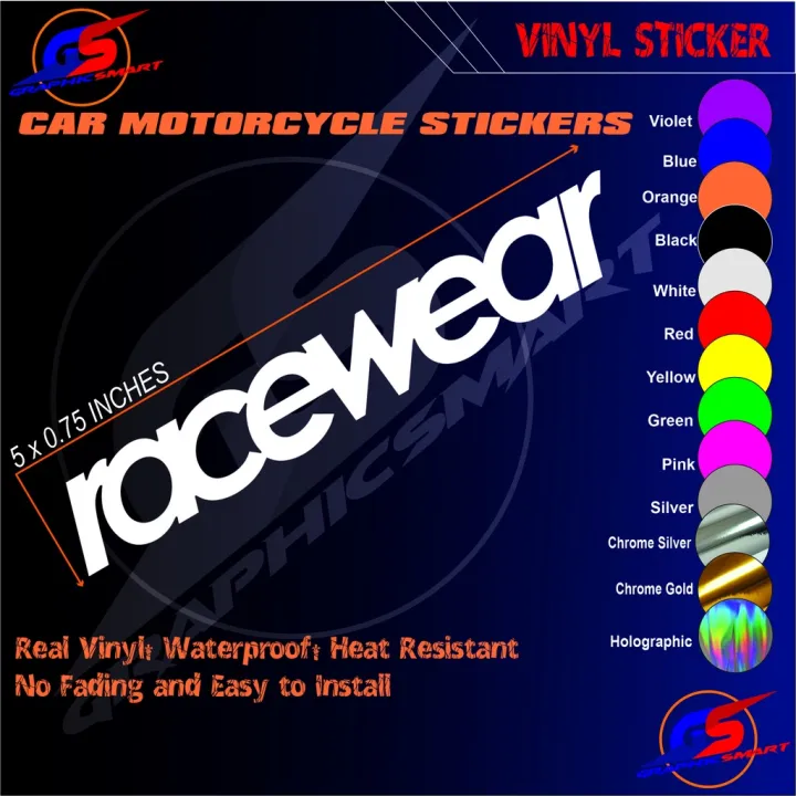 RACEWEAR Motorcycle Car Sticker Decal Vinyl | Lazada PH