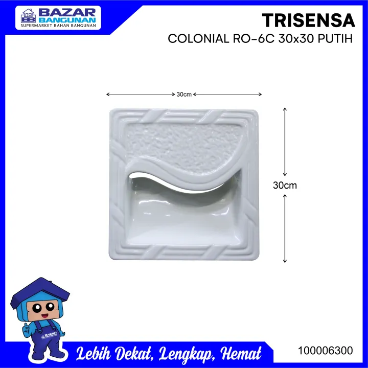 ROSTER ROOSTER LUBANG ANGIN TRISENSA 30X30 RO 6C COLONIAL WHITE PUTIH ...
