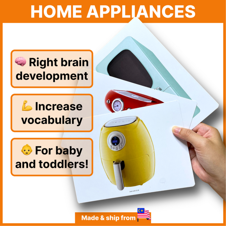 Home Appliances Flash Cards for Kids, Baby, Big Flash Card, Flashcard ...