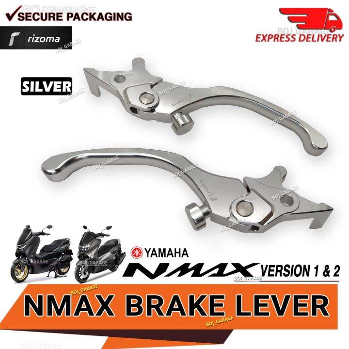 Yamaha Nmax version 1 & NMAX v2 SILVER Brake lever Rizoma Plug and play ...