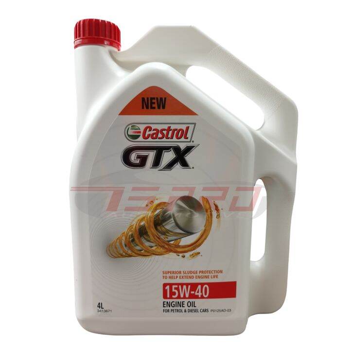 Castrol GTX 15W-40 API SN/CF Engine Oil (4L) - Premium Mineral | Lazada