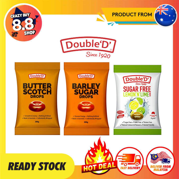 [Australia] Double D Sugar Free Candy 70g / Butter Scotch Drops 200g ...