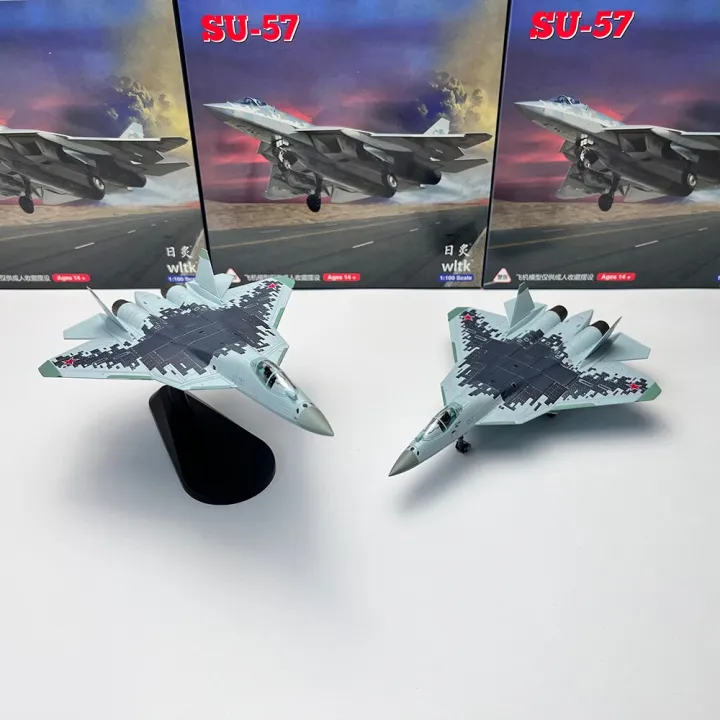 Diecast Alloy 1/100 Scale N Metal Fighter Su 57 Airplane Aircraft Model ...