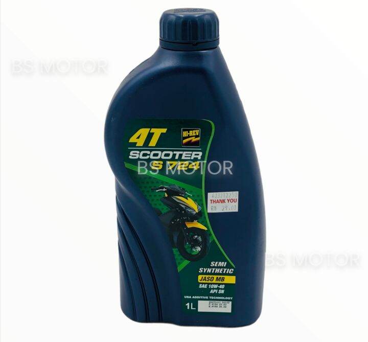 (100% ORIGINAL) HI-REV S724 SCOOTER 4T 10W-40 (SEMI SYNTHETIC ) MINYAK ...