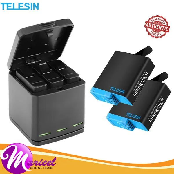 Telesin Charging Box w/ 2 Rechargeable Batteries for GoPro Hero 5, Hero ...