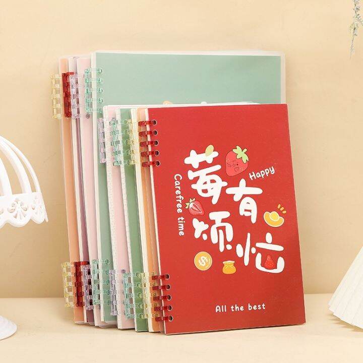 A5 cartoon notebook children's loose-leaf book grid notepad pp matte ...