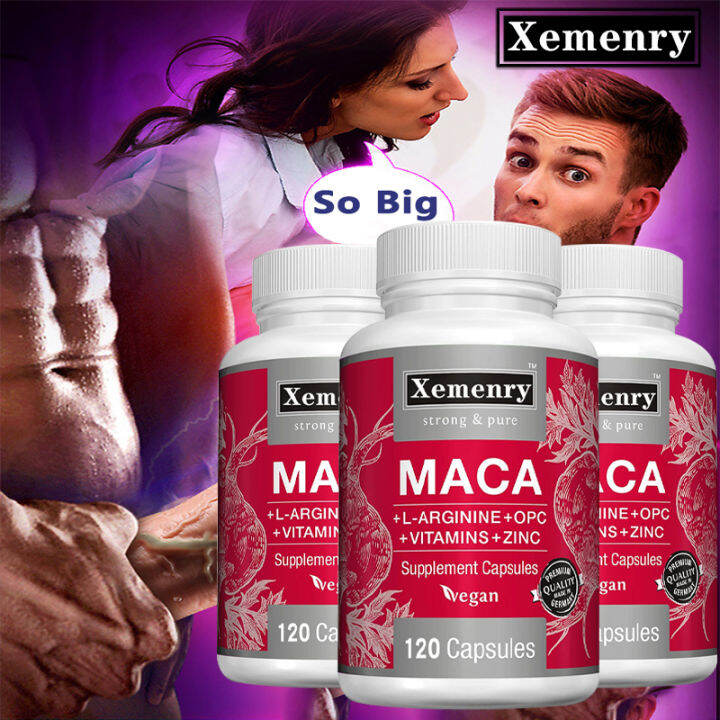 Maca Root Capsules + L-Arginine, Vitamins + Zinc para sa Energy, Focus ...