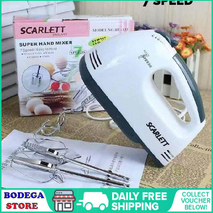 Bodegastore Scarlet 7-Speed Hand Mixer Electric with Turbo Beater II ...