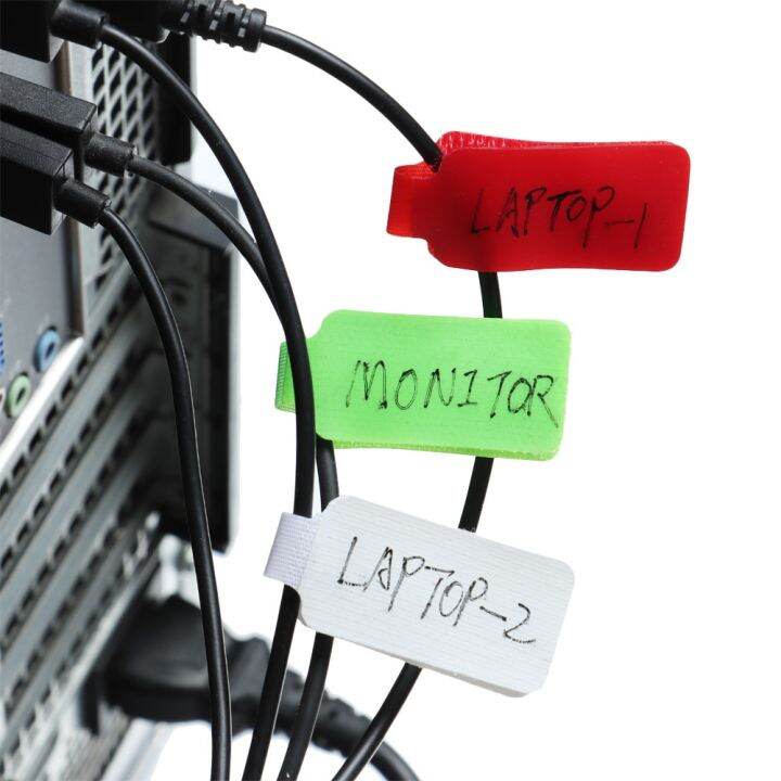 5Pc Writable Nylon Cable Cord Labels Strap Hook and Loop Colorful Wire ...