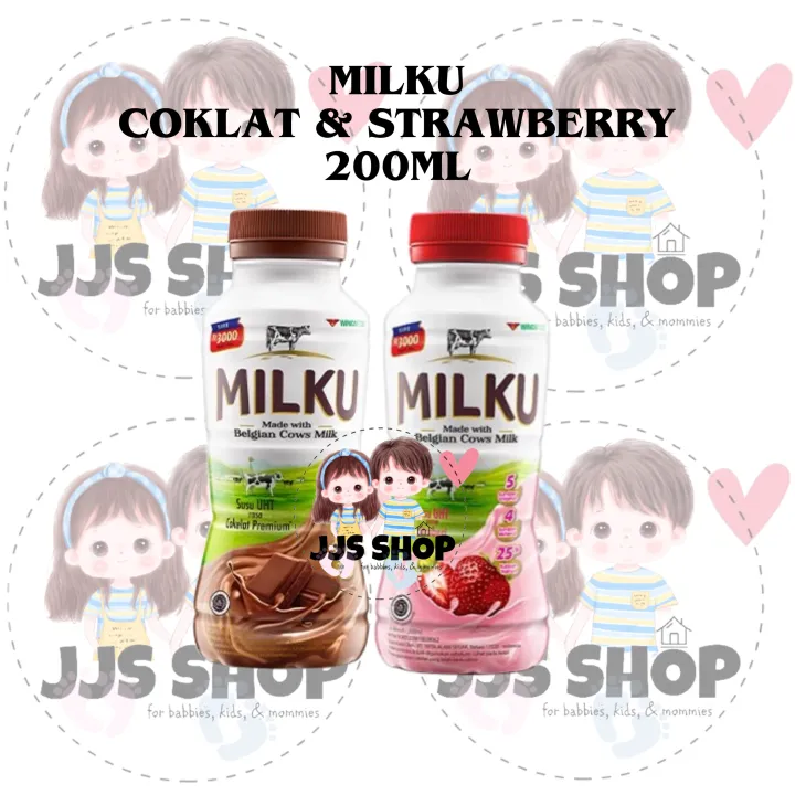 MILKU SUSU UHT COKLAT STRAWBERRY PREMIUM 200ML SIAP MINUM | Lazada ...