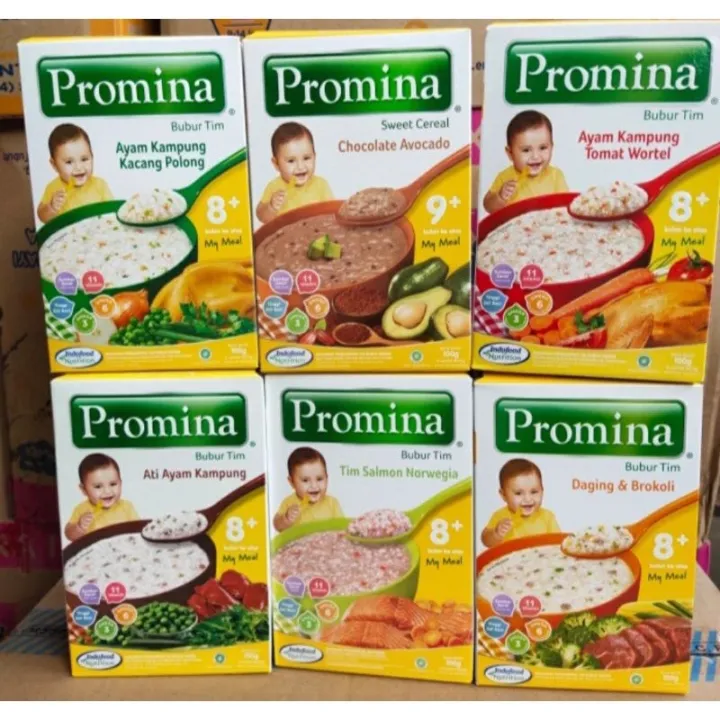 Promina Bubur Tim Bayi 100gr 6 Rasa 8+ Bulan 9+ Bulan (Salmon ati ayam ...
