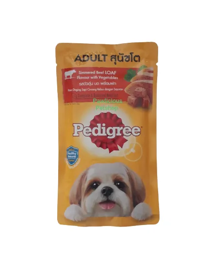 Pedigree Pouch Simmered Beef Loaf Flavor with Vegetable 130g | Lazada PH