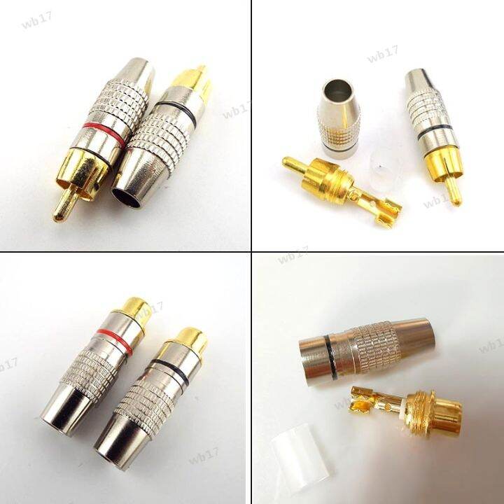 Gold plated RCA male Female Jack Plug Connector Audio Video Adapter rca Female male Convertor ...
