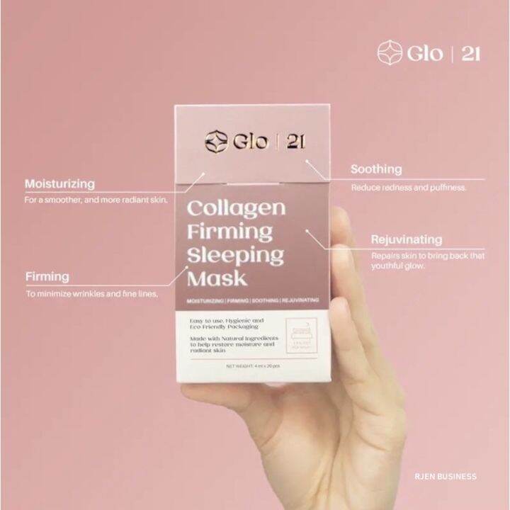 【in stock】 Glo 21 Collagen Firming Sleeping Mask 20packs in 1Box ...