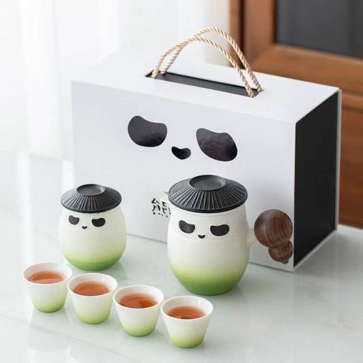 rh5812qhe21Creative Panda Express Cup One Pot, Four Cups, Outdoor Tea ...