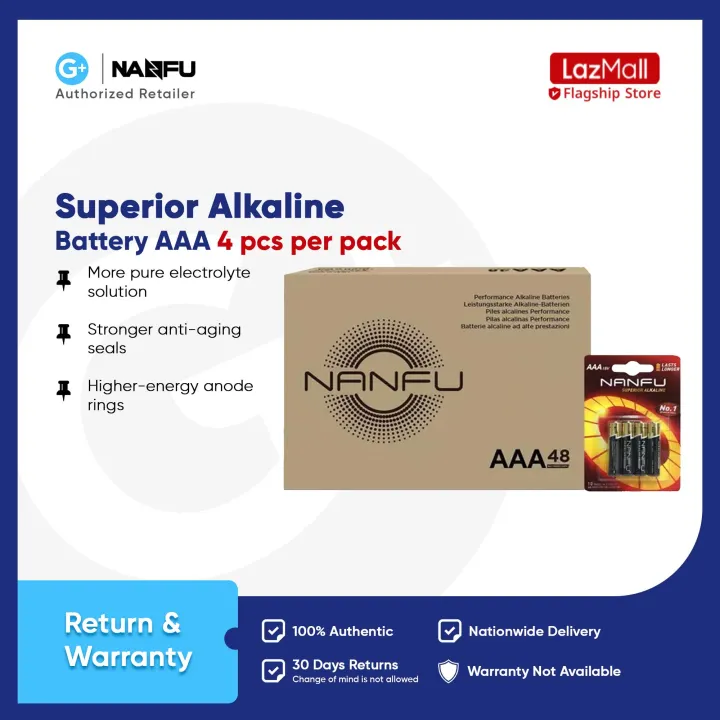 Nanfu Superior Alkaline Battery AAA 4pcs per pack | Lazada PH