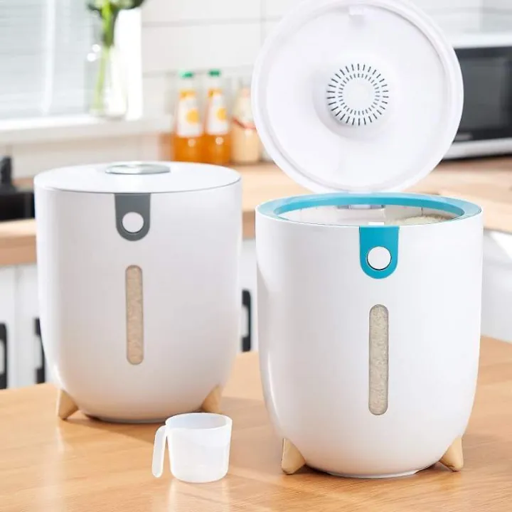 10kg Aesthetic Rice Bucket Storage Container Rice Dispenser Rice Bucket ...