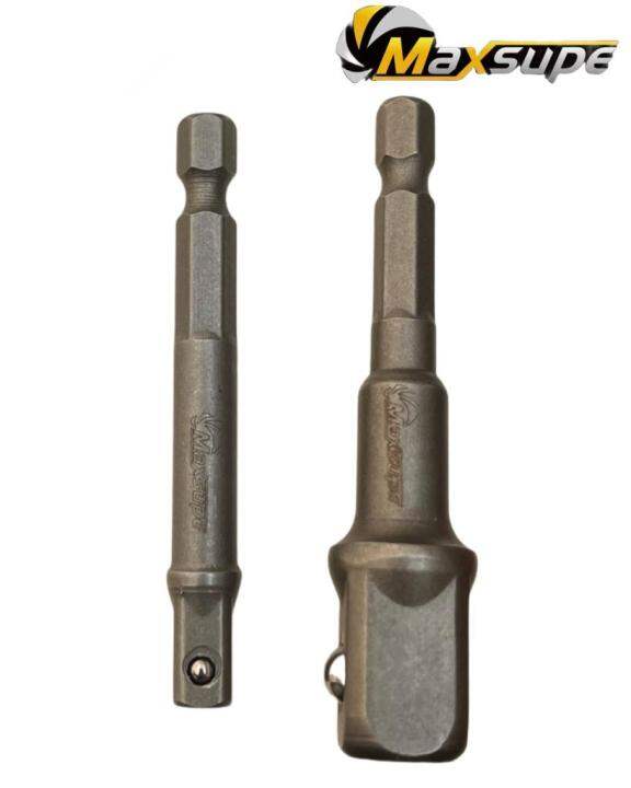 MAXSUPE Adapter Adaptor Kunci Shock Sok Socket 1/2,1/4 Obeng Bor ...